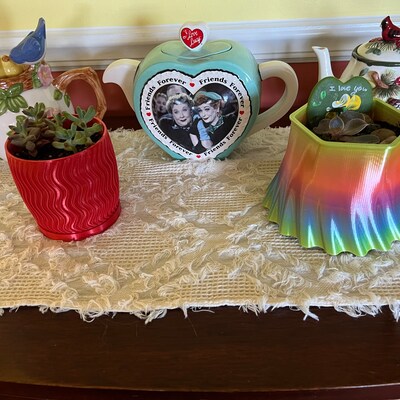 4 Classy Prototype Planter With Drainage With Stripe Modern 3D Printed ...