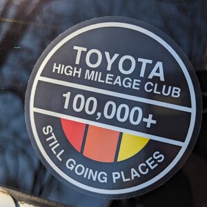 Toyota High Mileage Club Vinyl Sticker 4WD 4X4 Japanese Vintage Retro ...