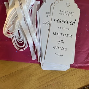 Foil Seat Reservation Tag Wedding Reserved Chair Tag - Etsy UK