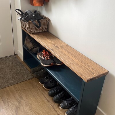 Solid Narrow Shoe Rack Bench 22 Cm Deep Shoe Storage Unit - Etsy UK