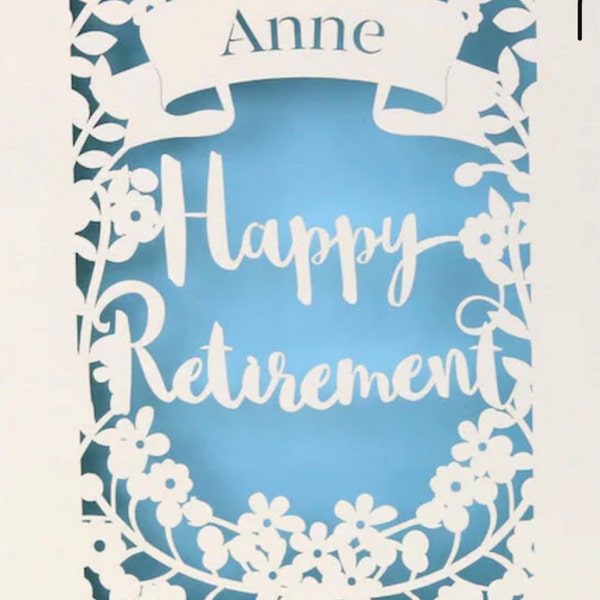 Personalised Papercut Retirement Card, Laser Cut on Your Retirement ...
