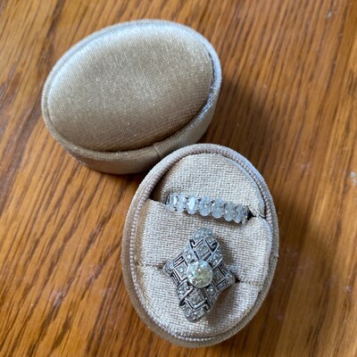 Velvet Ring Box Champagne Taupe Custom Wedding Ring Box Triple Slot ...