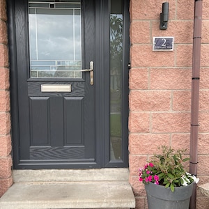 K Smart Sign Laser Cut Matt Black & Copper Mirror Personalised Door ...