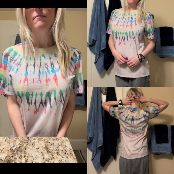 Reverse Tie Dye T-shirt, Adult X-large, Colorful Fashion, Unisex, Soft ...
