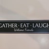 Gather Eat Laugh Sign, Kitchen Decor, Personalized Kitchen Sign, Custom ...