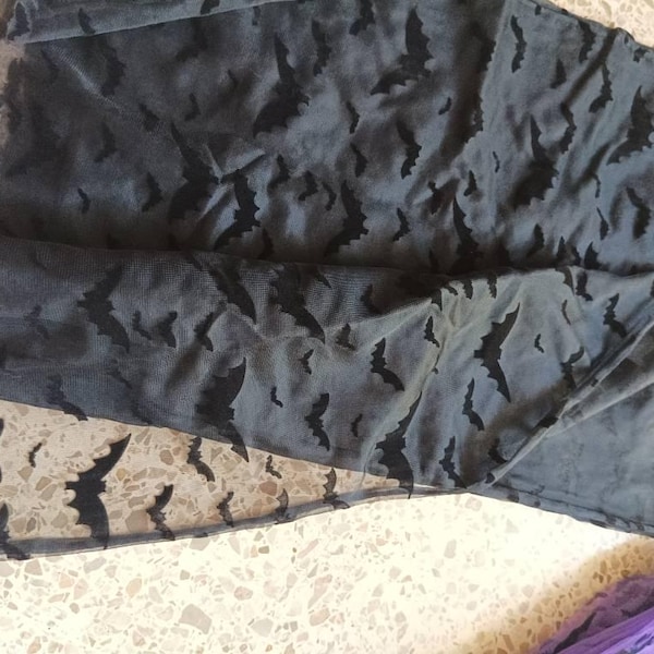 Lace Fabric With Bats Black Bat Print Fabric for Halloween Flying Bats ...