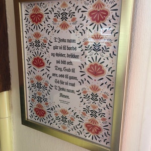 Norwegian Blessing (table Prayer), Limited Edition Nordic Print ...