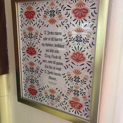 Norwegian Blessing table Prayer, Limited Edition Nordic Print ...