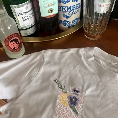 Ink Gin Cocktail Machine Embroidery File Design 4x4 Hoop Celebration ...