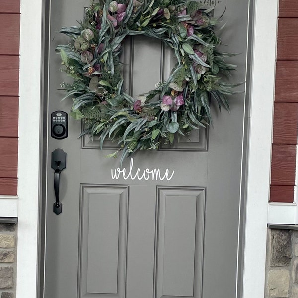 Welcome | Vinyl Decal | Farmhouse Door | Farmhouse Welcome | Vinyl ...