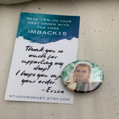 Lord of the Rings Legolas Pinback Buttons or Magnets the Derp Editions ...