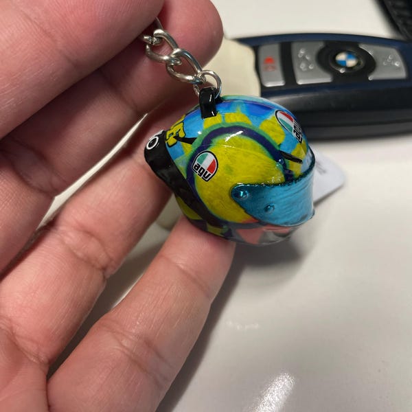 Handmade AGV Fluid Top Mini Helmet Keychain: Personalized Biker Gift ...