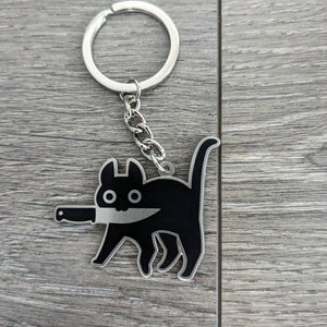 Knifecat Metal Keychain - Etsy