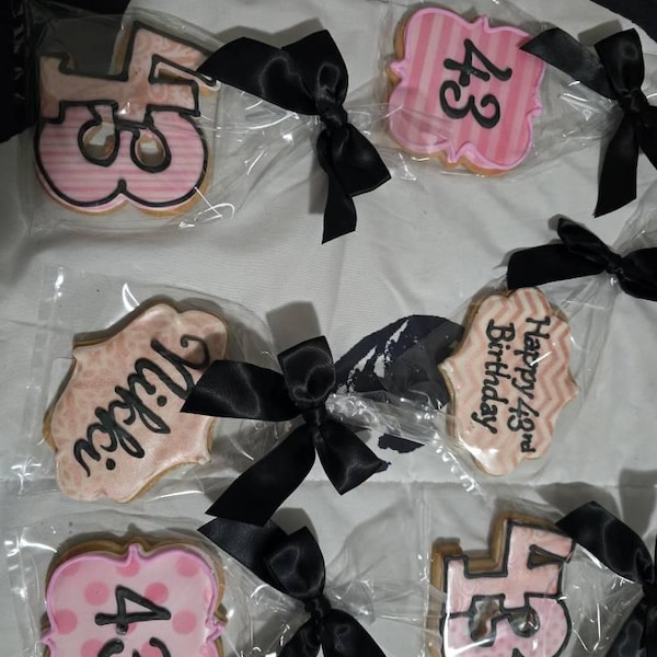 Custom Number Assortment Cookies- Set of 6 Crunchy Shortbread Cookies ...