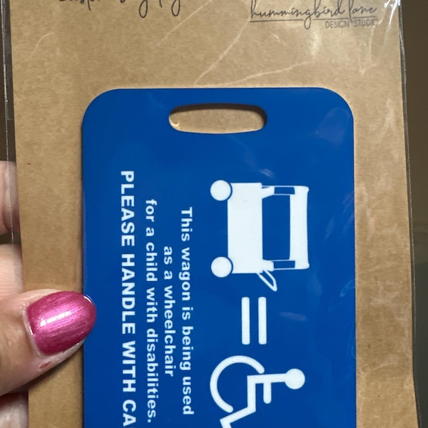 Wagon as Wheelchair Tag, Wagon = Wheelchair, Handicap Medical ID Tag ...