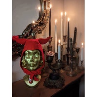 Red Devil Horn Hat, Devil Vintage Bonnet, Devil Hood, Hat With Horns ...