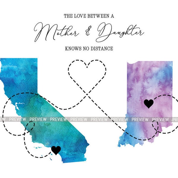 Long Distance Mother Print - Gift for Mom - Mother's Day Gift - Love ...