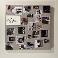 CUSTOM SIZED Linen Pinboard Neutral Bulletin Board Mood Board Frameless ...