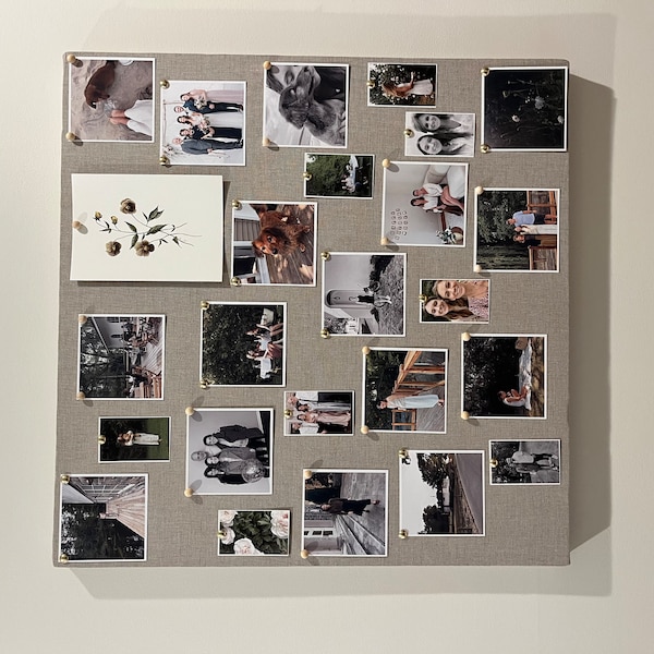 35 X 47 Modern Linen Designer Pinboard Mood Board Modern Grey Bulletin ...