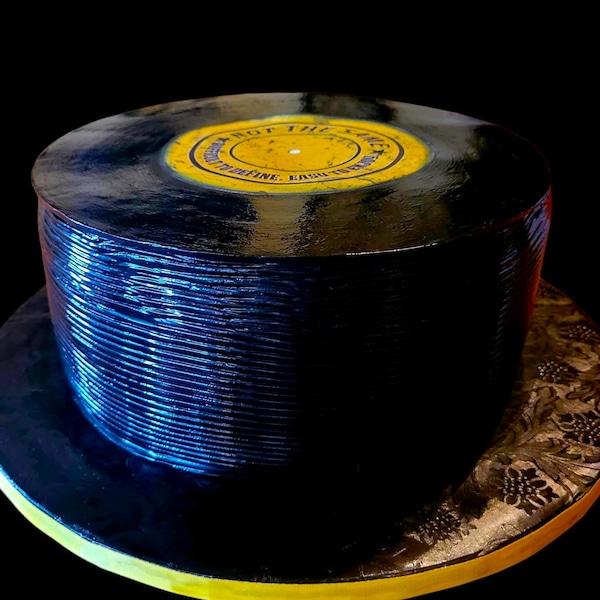 Custom Edible Vinyl Record Cake Topper. LP Edible Image for Round Cakes ...