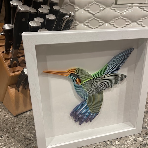 Quilled Abstract Art, 3D Framed Paper Art, Covered With Glass, Unique ...