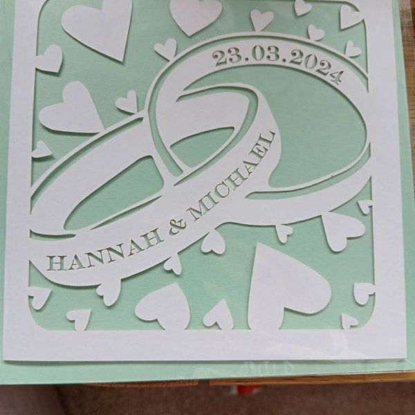 Personalised Entwined Wedding Rings Card - Etsy UK