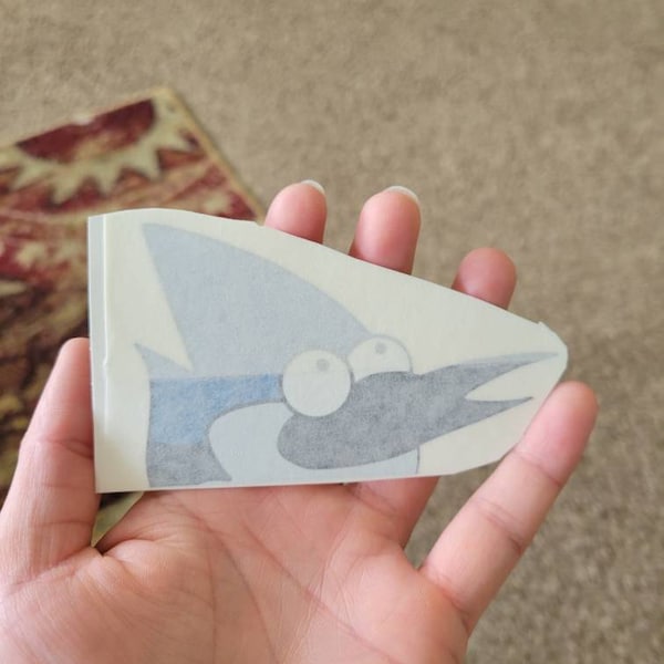Mordecai Peeking Car Sticker - Regular Show Vinyl Decal - Etsy
