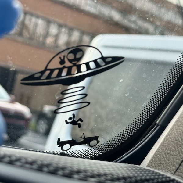 Jeeper Windshield Decal Alien Abduction/ufo Jeeper Sticker /wrangler ...