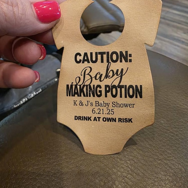 Caution Baby Making Potion (my Large Onesie Shape Tag) 2 1/2" X 3 1/2 ...