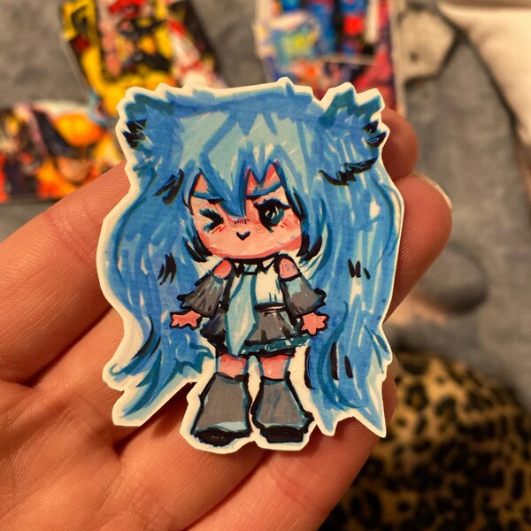 HATSUNE MIKU X Vocaloid Merch Silly Colorfull Sketchy Sticker From ...