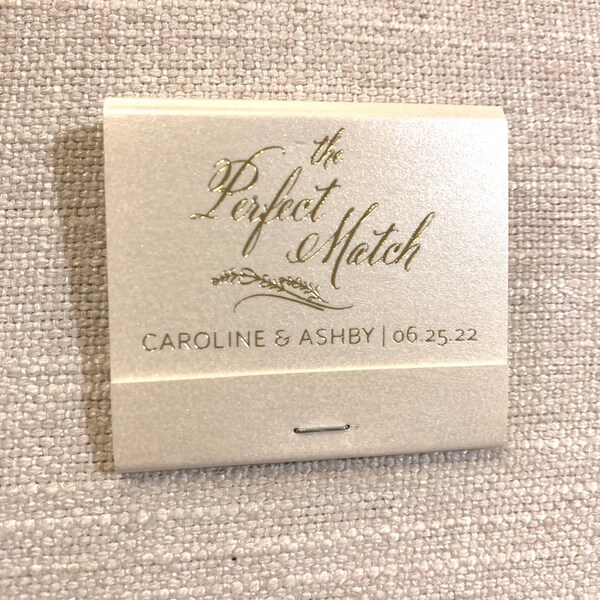 Personalized Perfect Match With Leaves Wedding Matchbook - Wedding ...