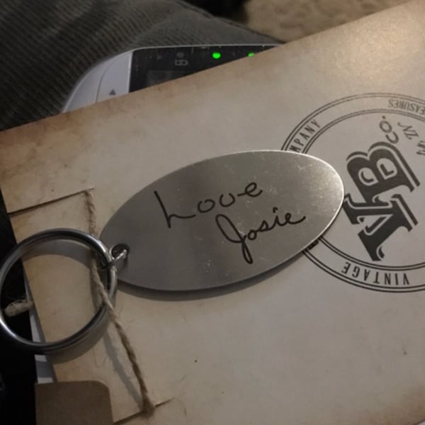 Handwritten Key Chain, Your Handwriting Keychain - or Font ...
