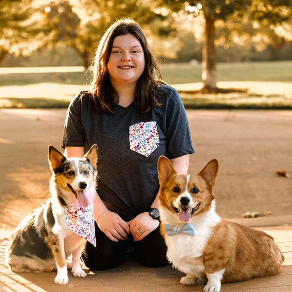 Boho Matching Dog and Owner Gift, Salon Florals Tie on Dog Bandana ...