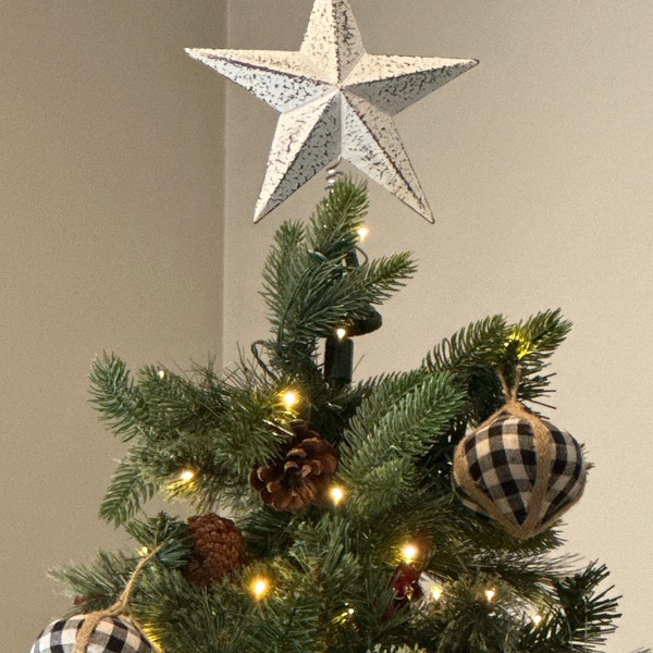 Vintage Style Galvanized Painted Rustic Metal Star Christmas Tree ...