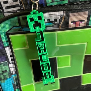 Minecraft Creeper Personalized Custom Name Tag, Keychain, Keyring ...