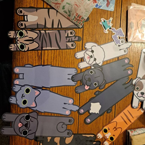 Long Cat & Dog Bookmarks - Etsy
