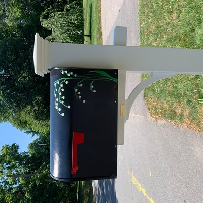 Hand Painted Mailbox Custom Mailbox Purple and Pink Flowers With ...