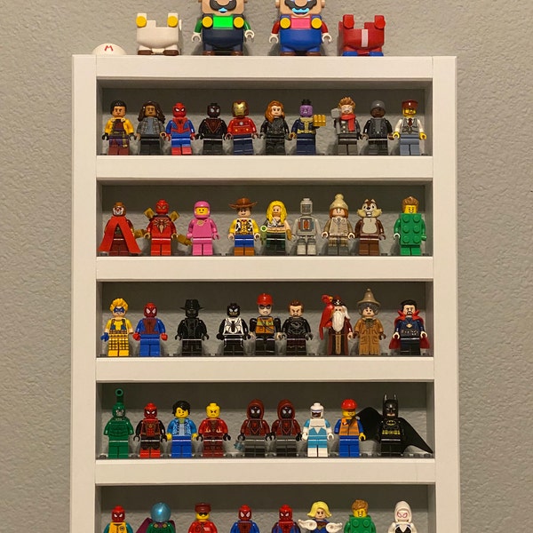 Minifigure Display Shelf - Display up to 40 Minifigs - Solid Wood ...
