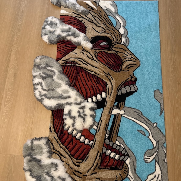 Titan Anime Rug, Anime Rug, Titan Rug, Anime Rug, Fluffy Rug, Handmade ...