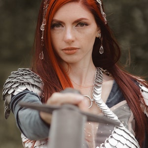 Silver Scalemail Chainmail Harness Shoulder Pauldrons Shroud - Etsy