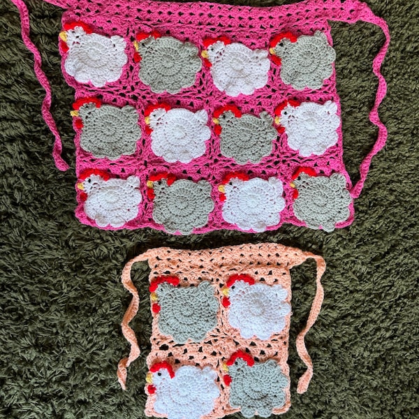 Nesting Hens Egg Gathering Apron, Crochet Pattern, No Sew, Egg Apron ...