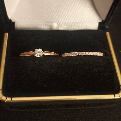 Simple Wedding Ring Set, Minimalist Engagement Ring & Wedding Band for ...