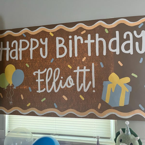 Hand Painted Custom Party Banner, Birthday Decor, Hand Painted Craft ...
