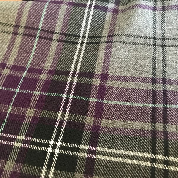 Fashion Purple Tartan Fabric + Matching Thread. Tartan Fabric by the ...