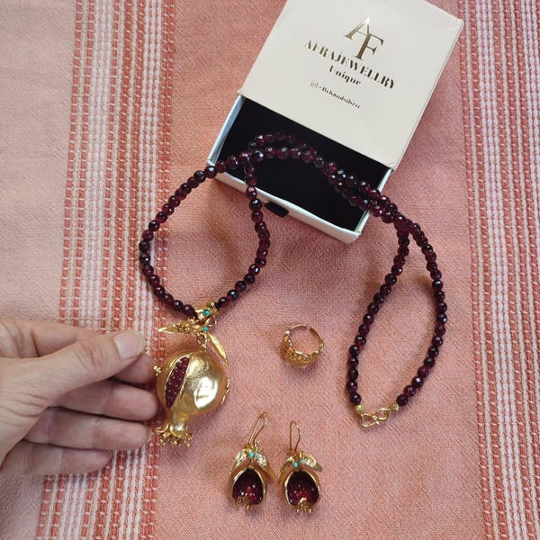 Handmade Pomegranate Design Necklace,pearl Necklace,pomegranate ...