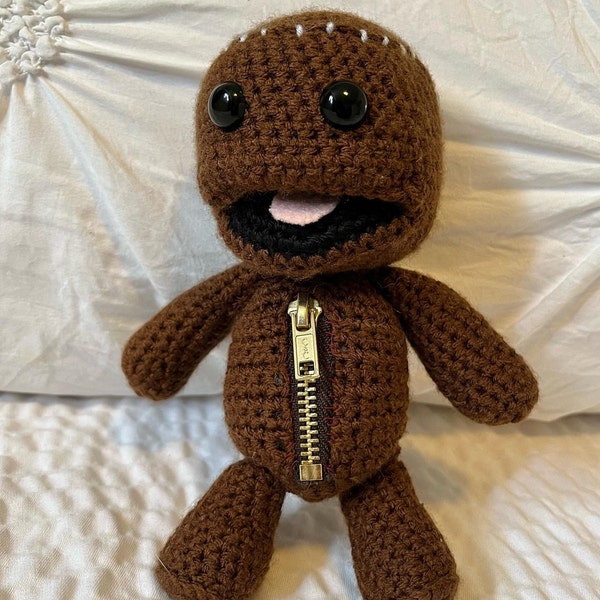 Sackboy Pattern Crochet Amigurumi Open Mouth Zipper - Etsy
