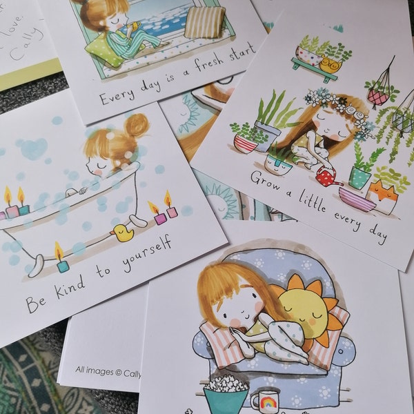 Postcards (set 3) by Cally Jane Studio - Etsy