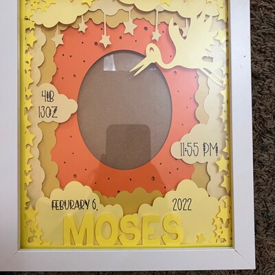 Customizable New Baby Shadow Box Svg Cricut, Newborn Shadowbox Svg ...