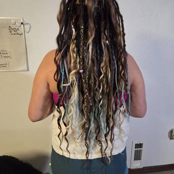 Mix Dreadlocks !!!!22inch Curly Synthetic Dreads Extensions. Synthetic ...