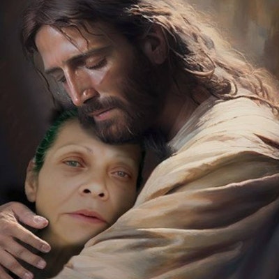 Custom Photo Safe in the Arms of Jesus Canvas Prints, Christian ...